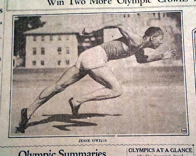 Jesse Owens wins olympic gold in 1936.... - RareNewspapers.com