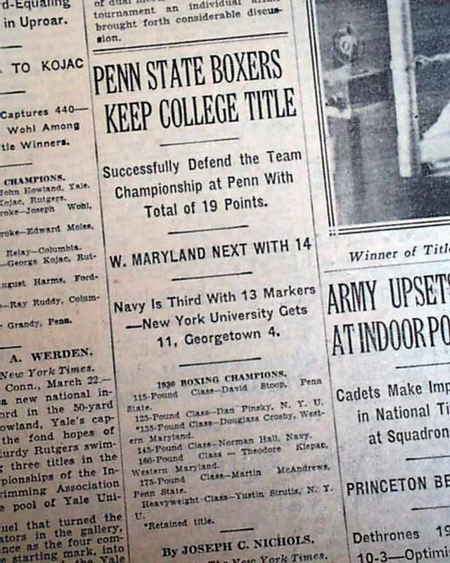 Penn State wins college boxing title in 1930.... - RareNewspapers.com