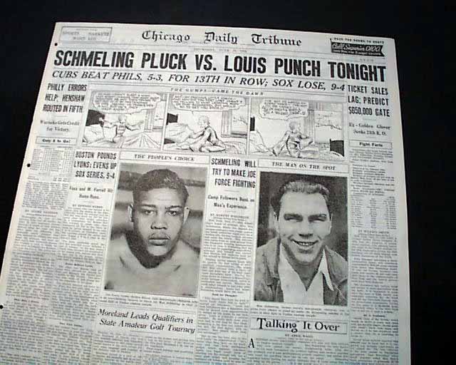 Max Schmeling vs. Joe Louis in 1936... - RareNewspapers.com