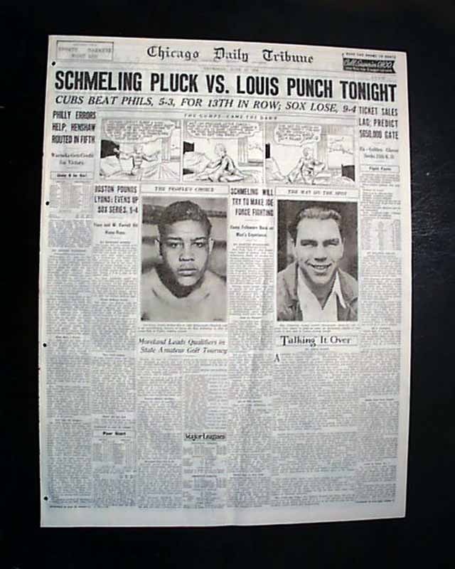Max Schmeling vs. Joe Louis in 1936... - RareNewspapers.com