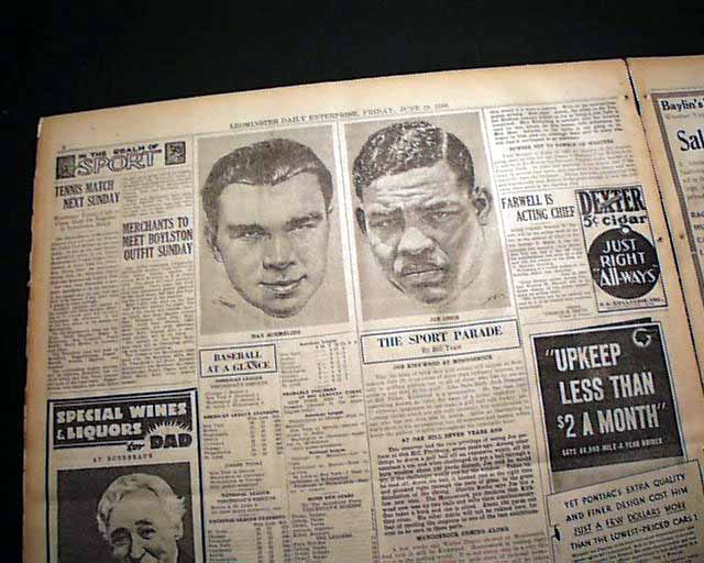 Max Schmeling vs. Joe Louis in 1936 - RareNewspapers.com
