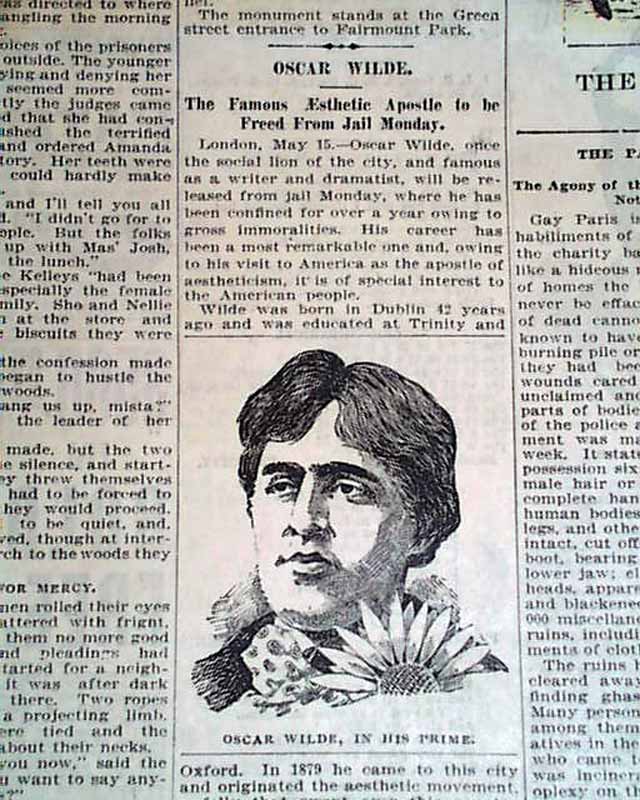 Color print of the Paris disaster... Oscar Wilde... - RareNewspapers.com