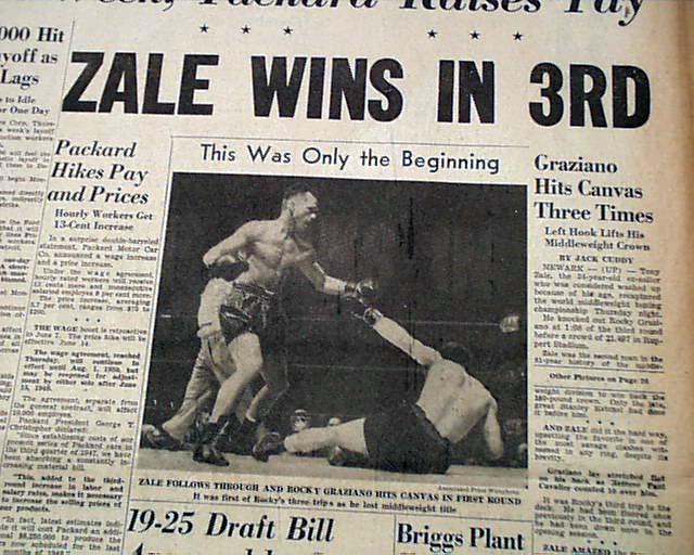 Tony Zale wins Middleweight title.... - RareNewspapers.com