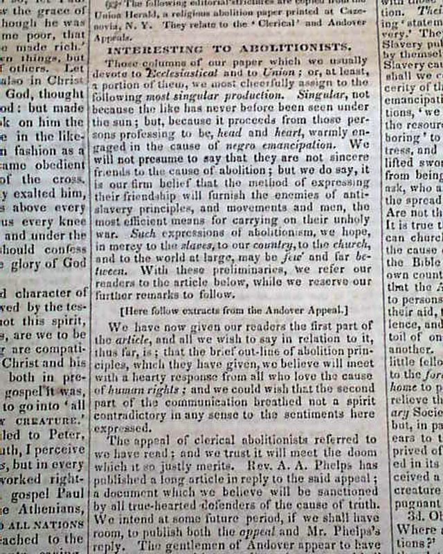 A very early issue... Destruction of Lovejoy's presses ...