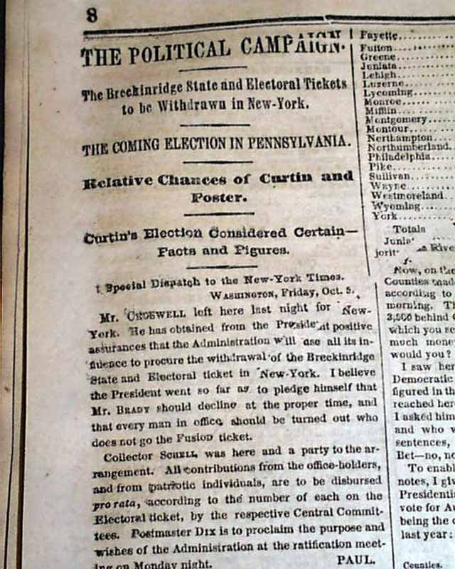 Lincoln's 1860 Presidential campaign... - RareNewspapers.com