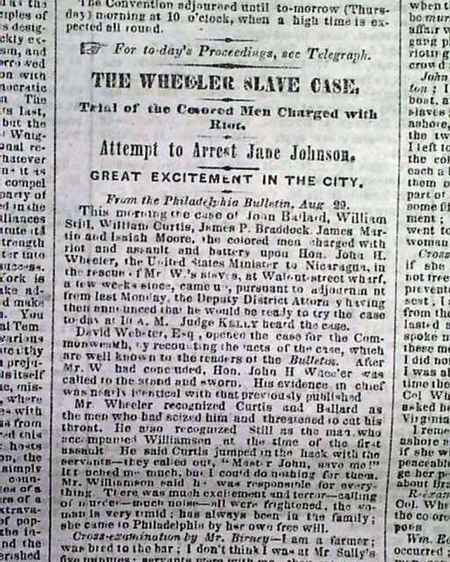 Fugitive slave... John Wheeler... Passmore Williamson ...