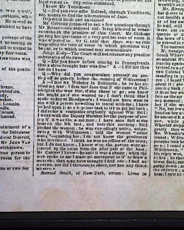 Fugitive slave... John Wheeler... Passmore Williamson ...