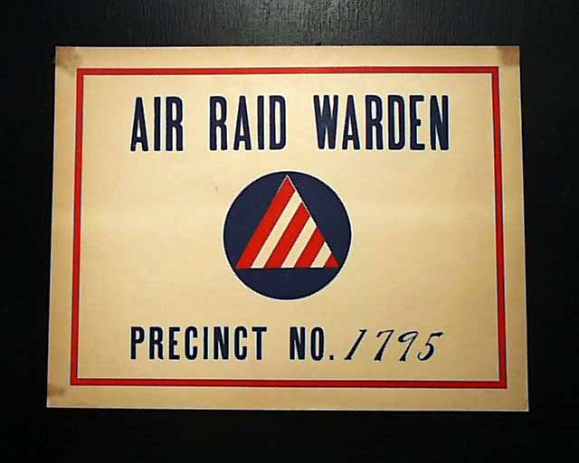 Air Raid Warden sign... - RareNewspapers.com