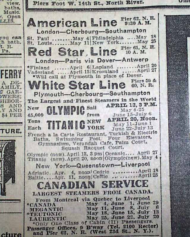 Sinking of the Titanic... Ad for a return trip on the Titanic ...