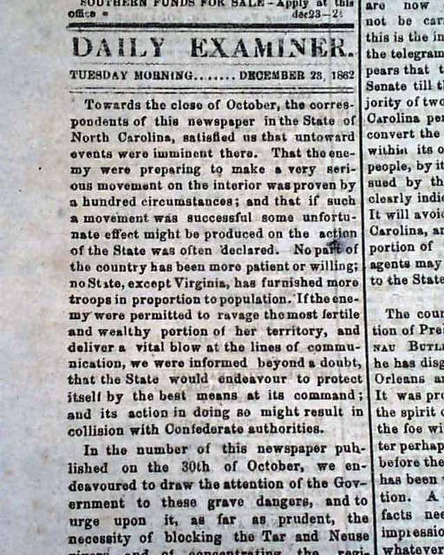 Davis's proclamation Benjamin Butler a felon deserving of capital ...