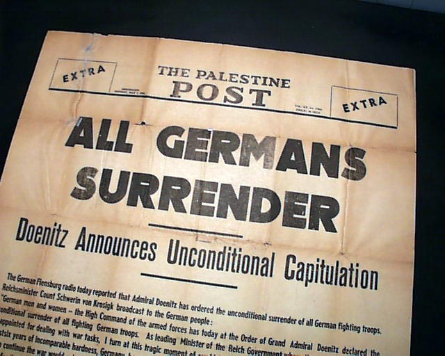 Germans surrender, with a letter from a soldier who was there ...
