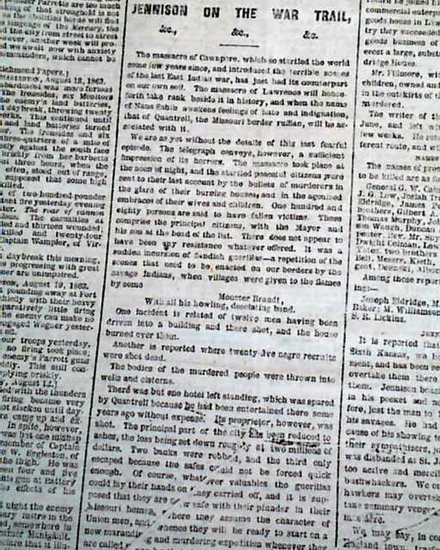 Charleston map... Lawrence massacre... - RareNewspapers.com