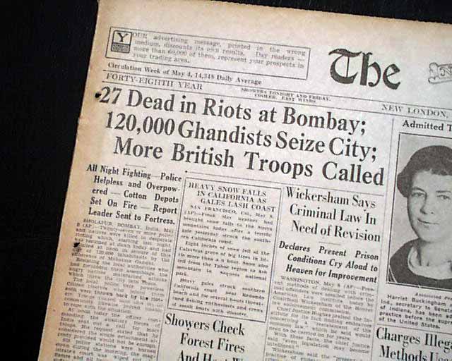 Bombay riots... Mahatma Gandhi.... - RareNewspapers.com