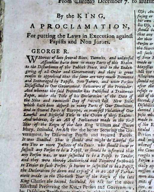 1714 King George I Proclamations... - RareNewspapers.com