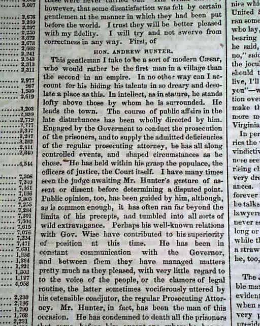 1859 John Brown Harper's Ferry WV... - RareNewspapers.com