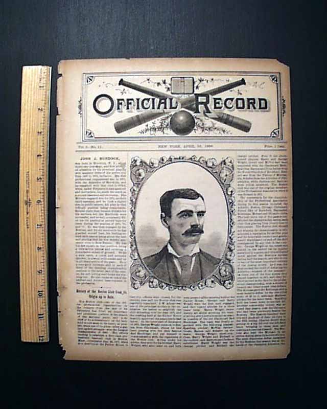 Very rare baseball newspaper from 1886... - RareNewspapers.com