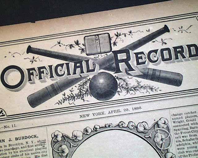Very rare baseball newspaper from 1886... - RareNewspapers.com