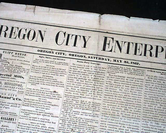 The first of this early Oregon newspaper we have offered ...