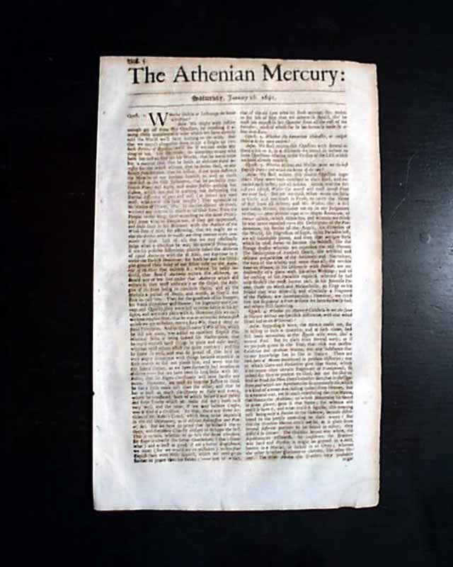 Gentleman's newspaper from 17th century England... - RareNewspapers.com