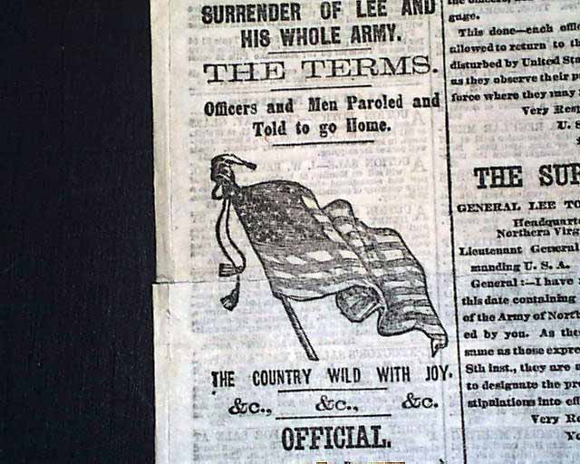 One of the best issues on the surrender of Lee to Grant ...