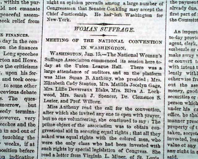 Susan B. Anthony & Women's suffrage.. - RareNewspapers.com