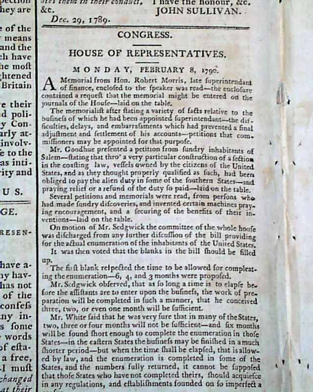 Washington makes federal appointments... Alexander Hamilton's report ...