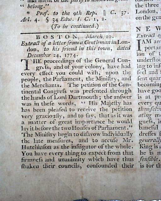 Great front page content... Problems between the colonies and England ...