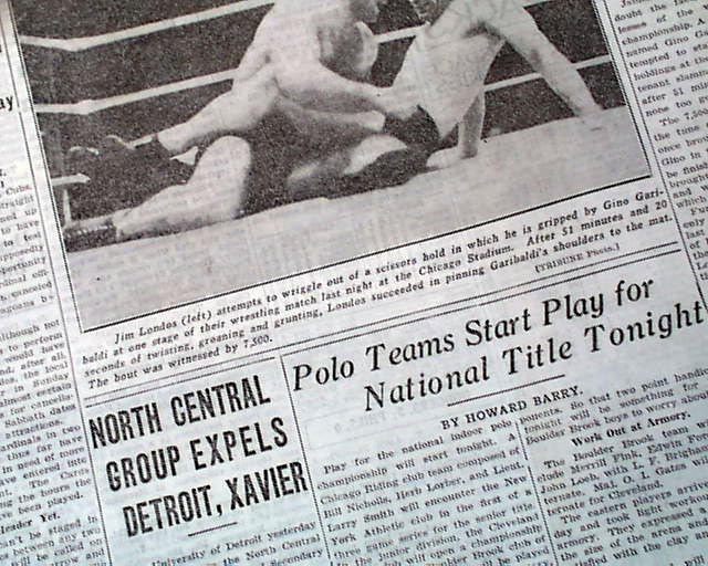 1934 Professional Wrestling match w/ Jim Londos... - RareNewspapers.com