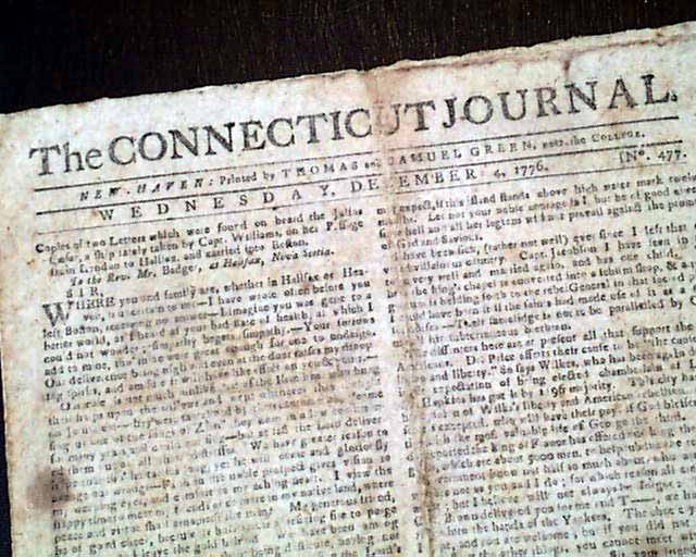 Nice Revolutionary War reports from 1776... - RareNewspapers.com