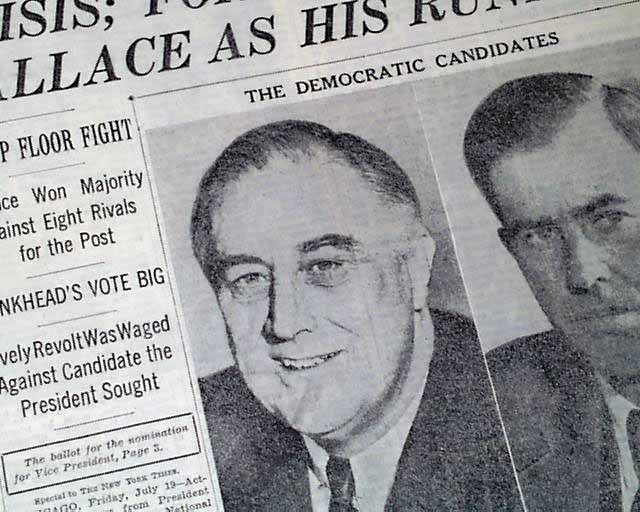 FDR nominated for 3rd term.... 1st & only time ever... - RareNewspapers.com