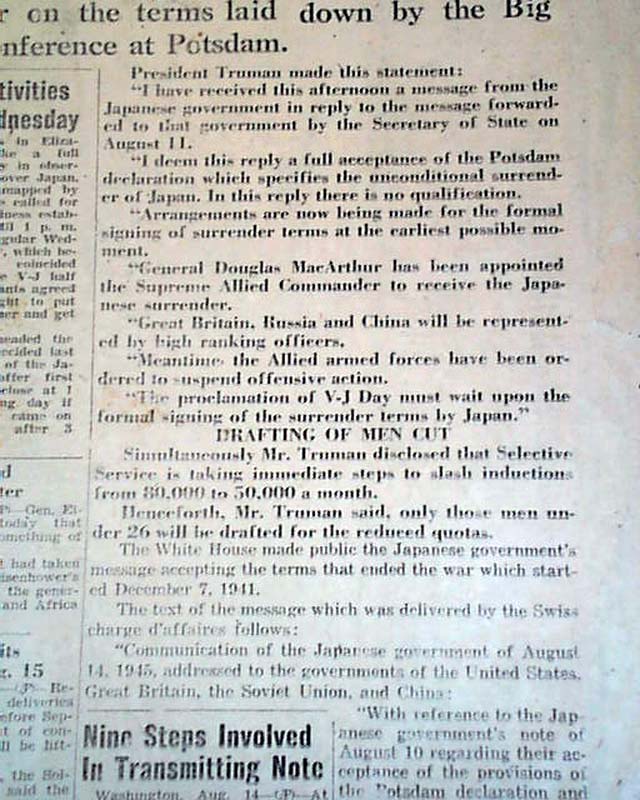 World War II ended... - RareNewspapers.com