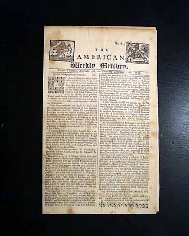 One of the earliest newspapers from the colonies... - RareNewspapers.com