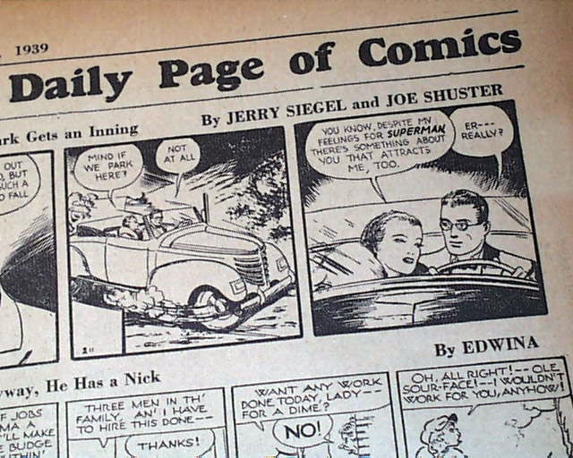 Superman comic strip from the first year of publication ...