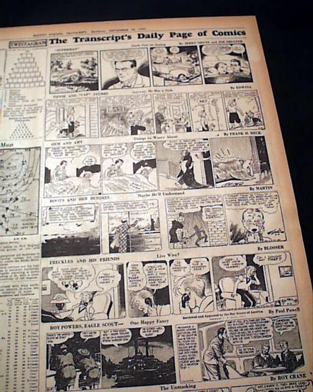 Superman comic strip from the first year of publication ...