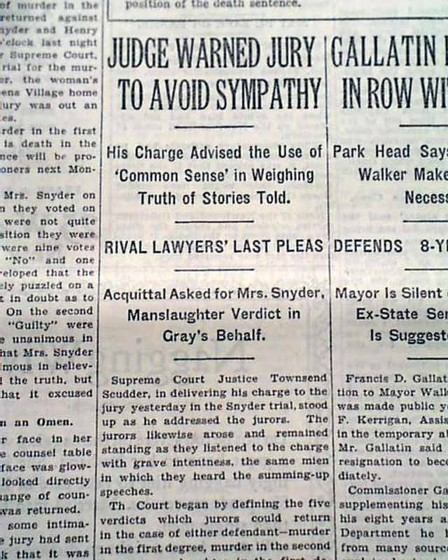 Ruth Snyder & Judd Gray guilty in 1927... - RareNewspapers.com