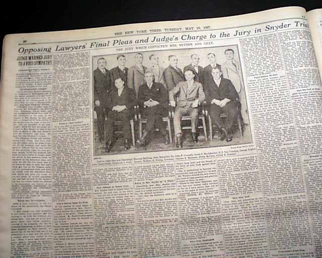 Ruth Snyder & Judd Gray guilty in 1927... - RareNewspapers.com