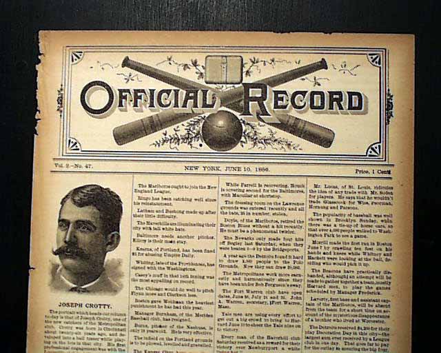 Very rare baseball newspaper from 1886... - RareNewspapers.com