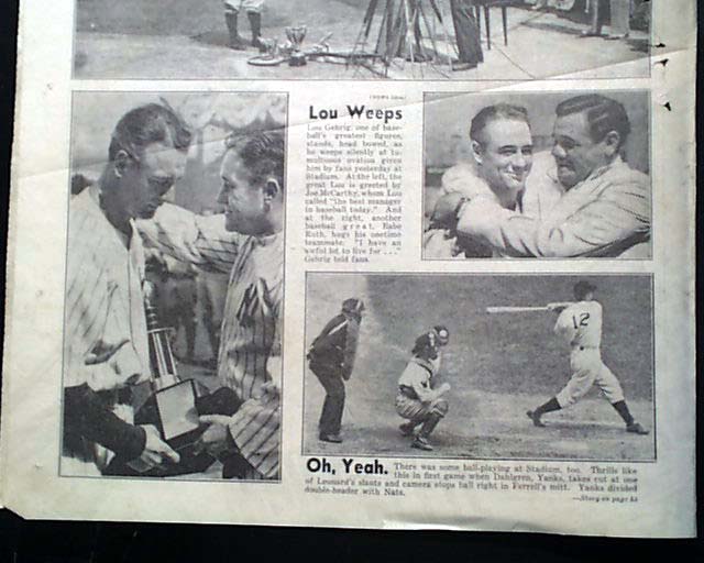 Lou Gehrig's "Luckiest man alive" day... - RareNewspapers.com