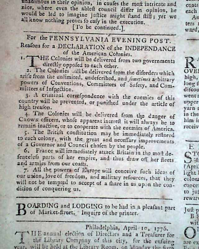Common Sense, and reasons for a Declaration of Independence ...
