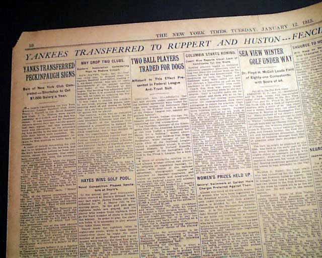 Jacob Ruppert... New York Yankees ownership... - RareNewspapers.com
