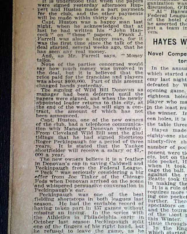 Jacob Ruppert... New York Yankees ownership... - RareNewspapers.com