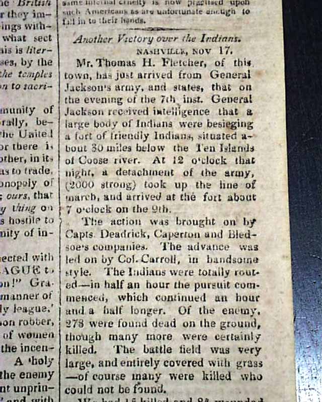 Recruitmant ad for the War of 1812... Madison's state-of-the-union ...