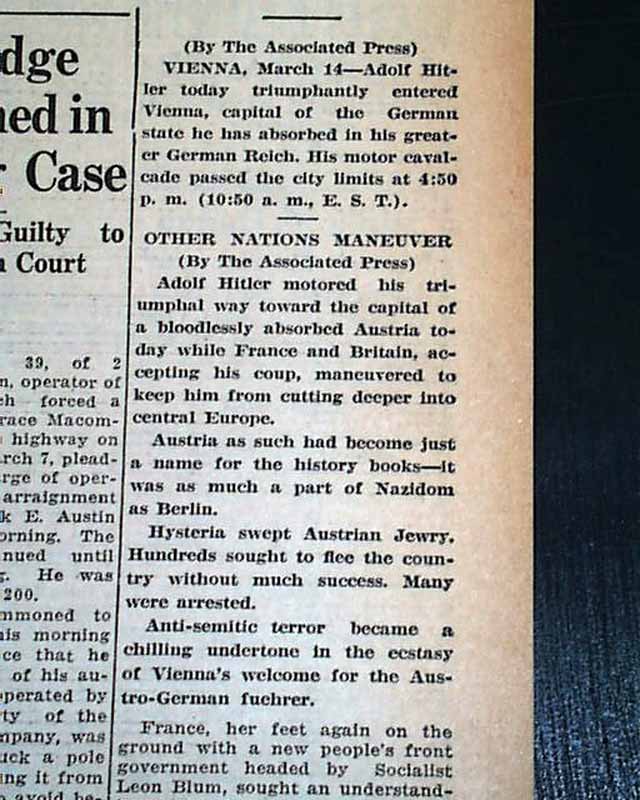 Hitler's takeover of Austria... - RareNewspapers.com