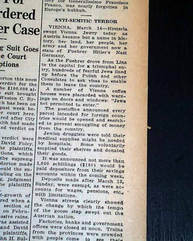 Hitler's takeover of Austria... - RareNewspapers.com