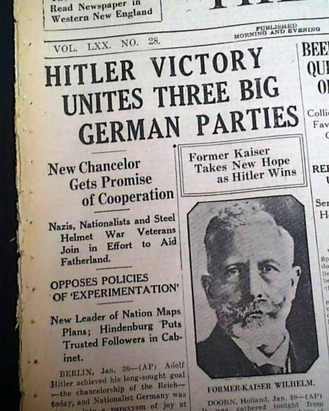 Adolph Hitler made chancellor of Germany... - RareNewspapers.com