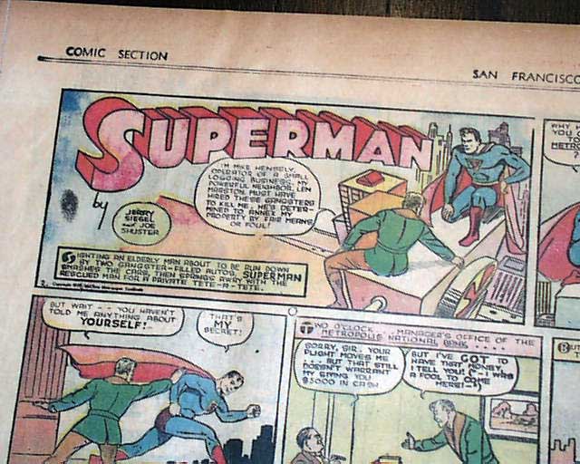 Superman color comic strip (#2) from the first year of publication ...