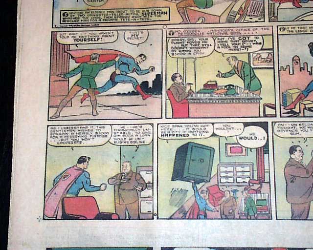 Superman color comic strip (#2) from the first year of publication ...