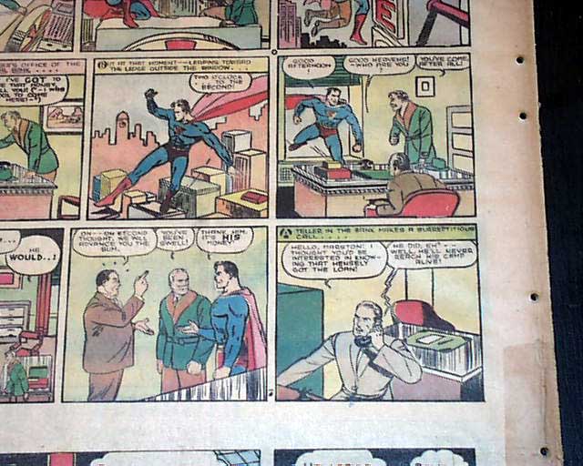 Superman color comic strip (#2) from the first year of publication ...