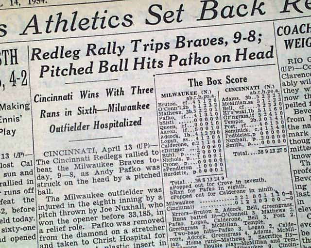 Hank Aaron's Major League Baseball debut... - RareNewspapers.com