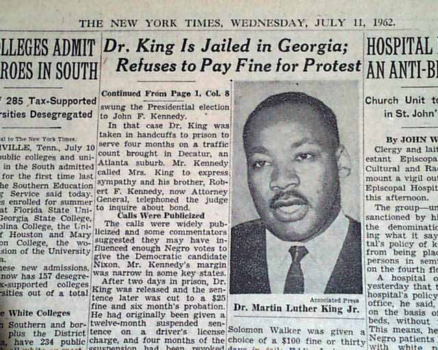 Martin Luther King Jr. is arrested... - RareNewspapers.com